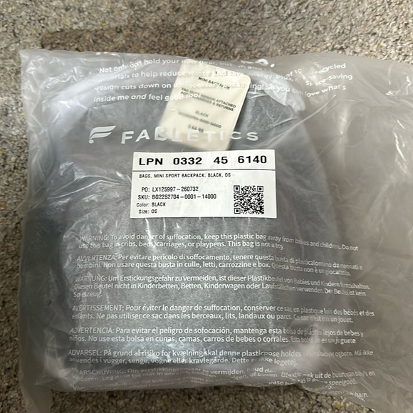 Fabletics | Bags | Brand New With Factory Packing Fabletics Mini Sports ...